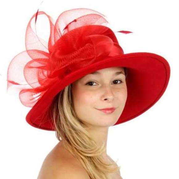 Accessories | Church Formal Wool Hat With Netted Feathered Bow | Poshmark
